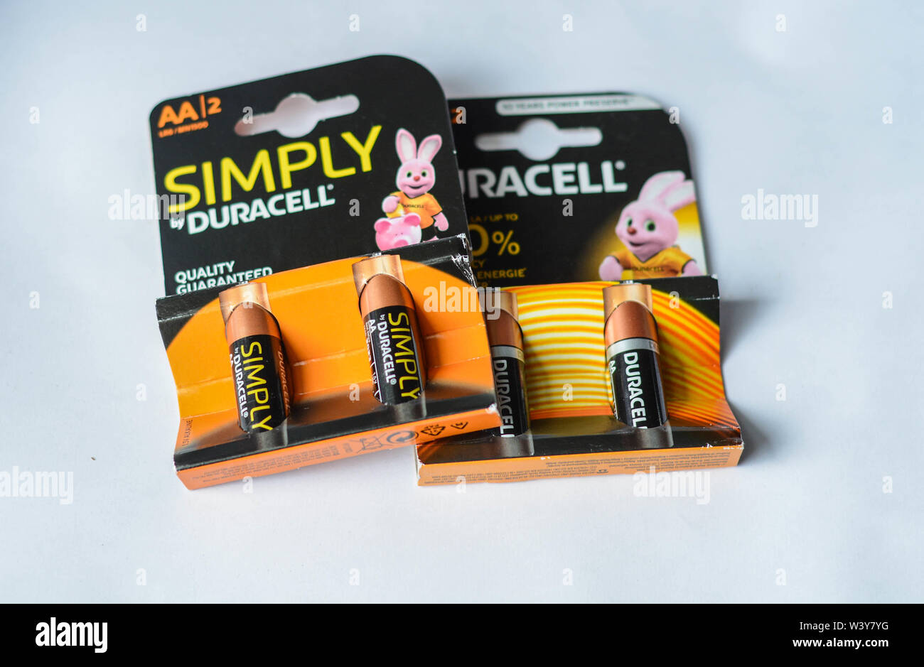 Duracell batteries in original box on white background Stock Photo - Alamy