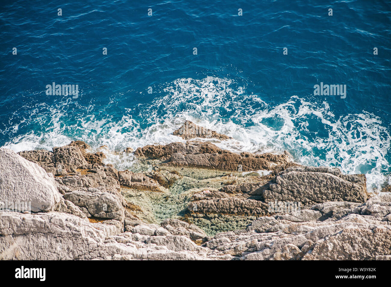 Beautiful top view of the sea and the rock. Natural landscape Stock ...