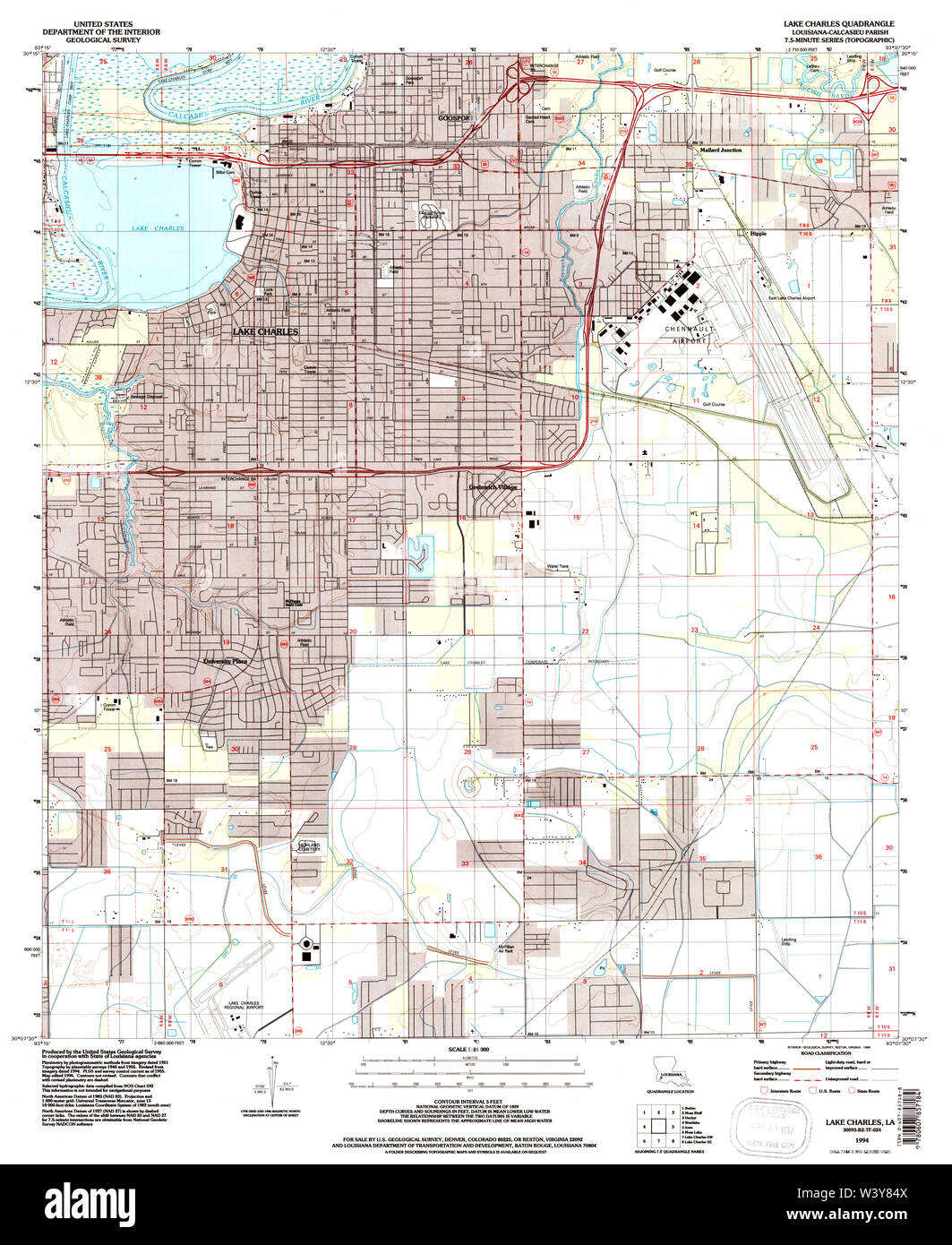 Map of lake charles hi-res stock photography and images - Alamy