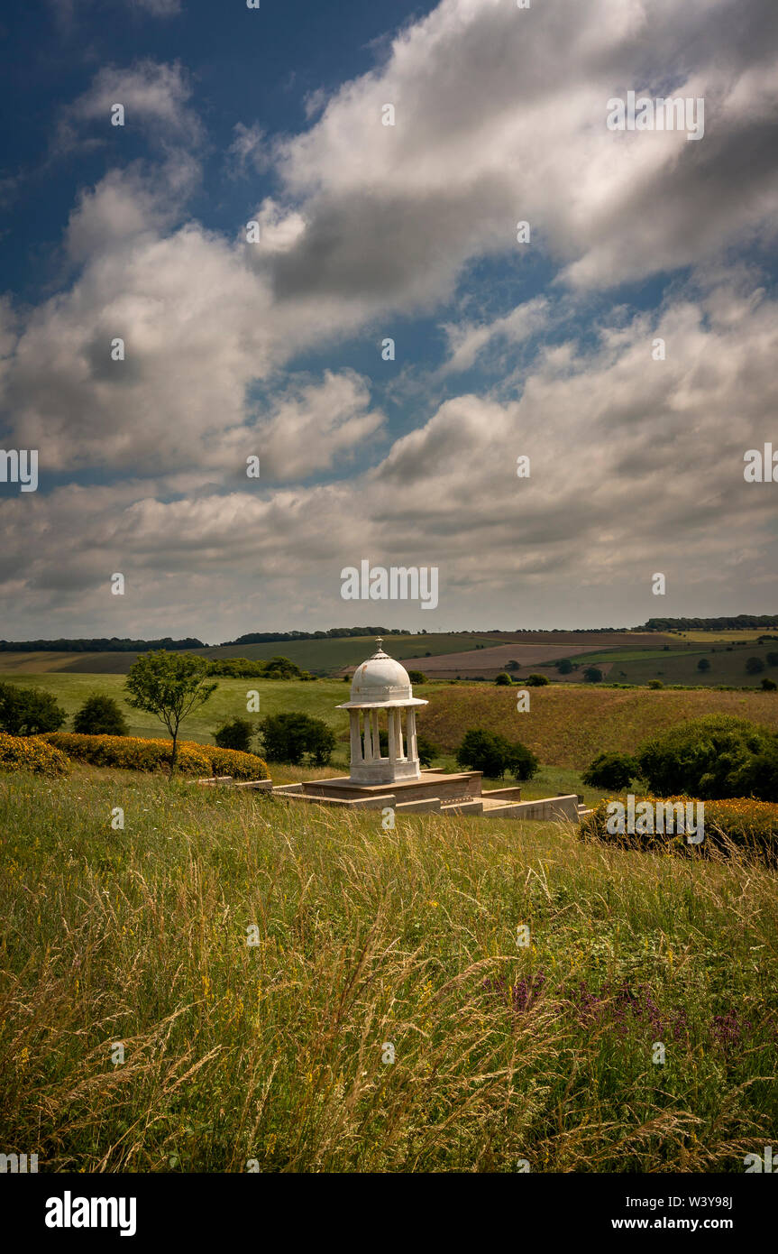 The Chattri war memorial on the South Downs above Brighton to the ...