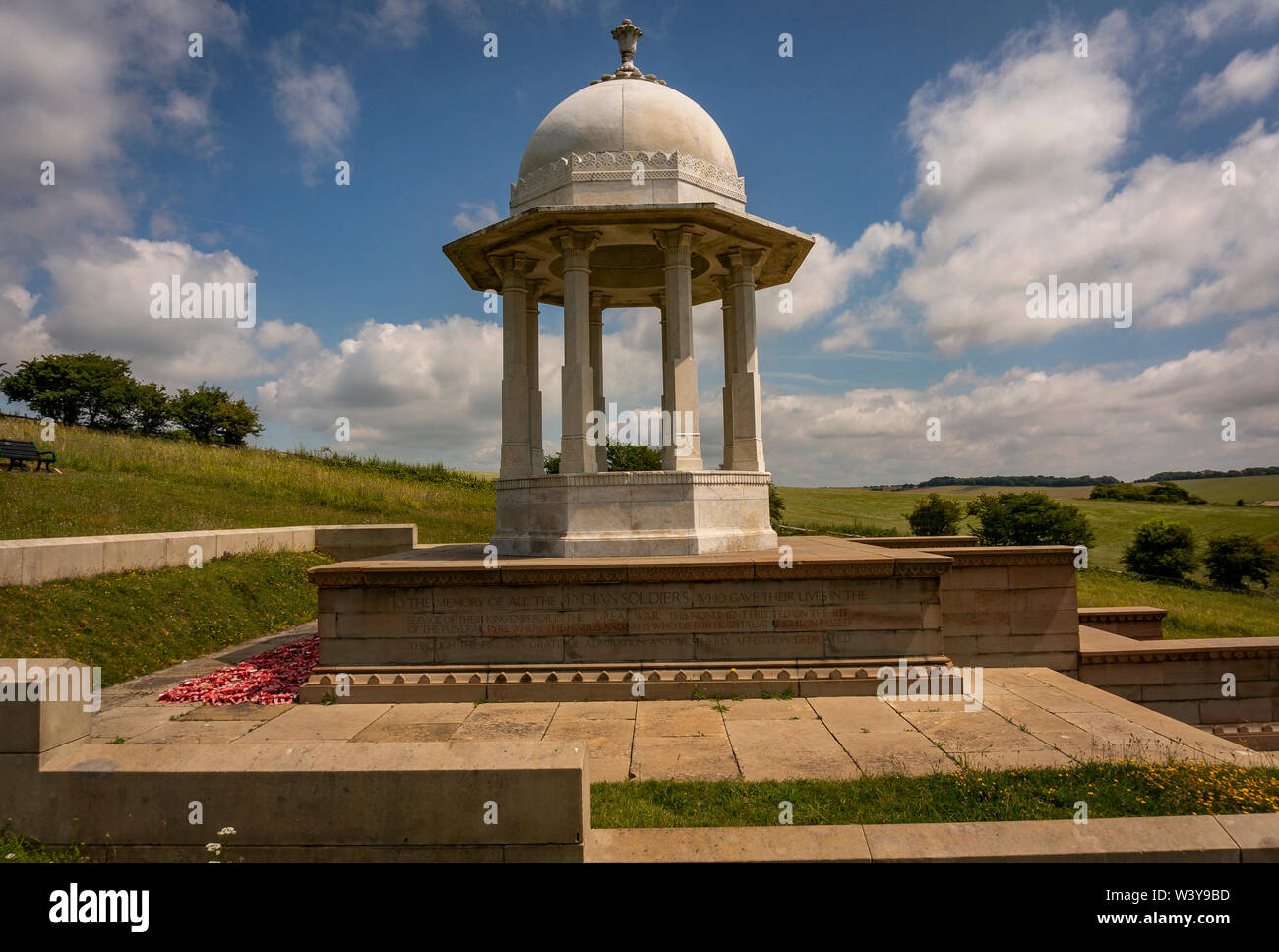 The Chattri war memorial on the South Downs above Brighton to the ...