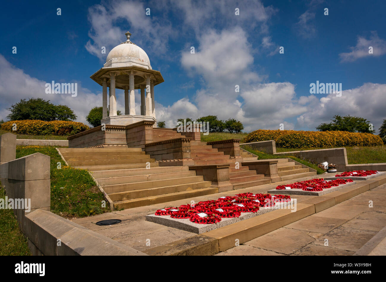 The Chattri war memorial on the South Downs above Brighton to the ...
