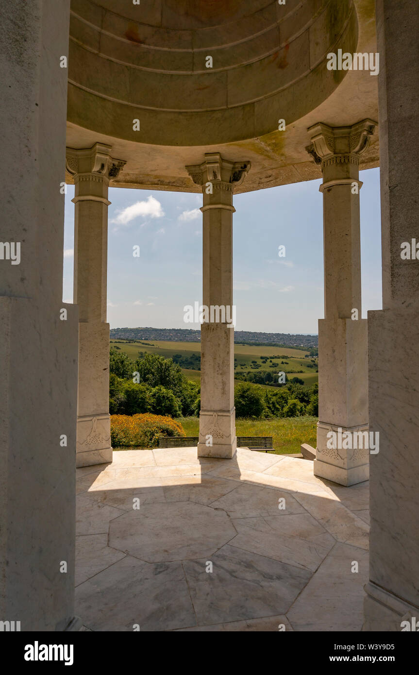 The Chattri war memorial on the South Downs above Brighton to the ...