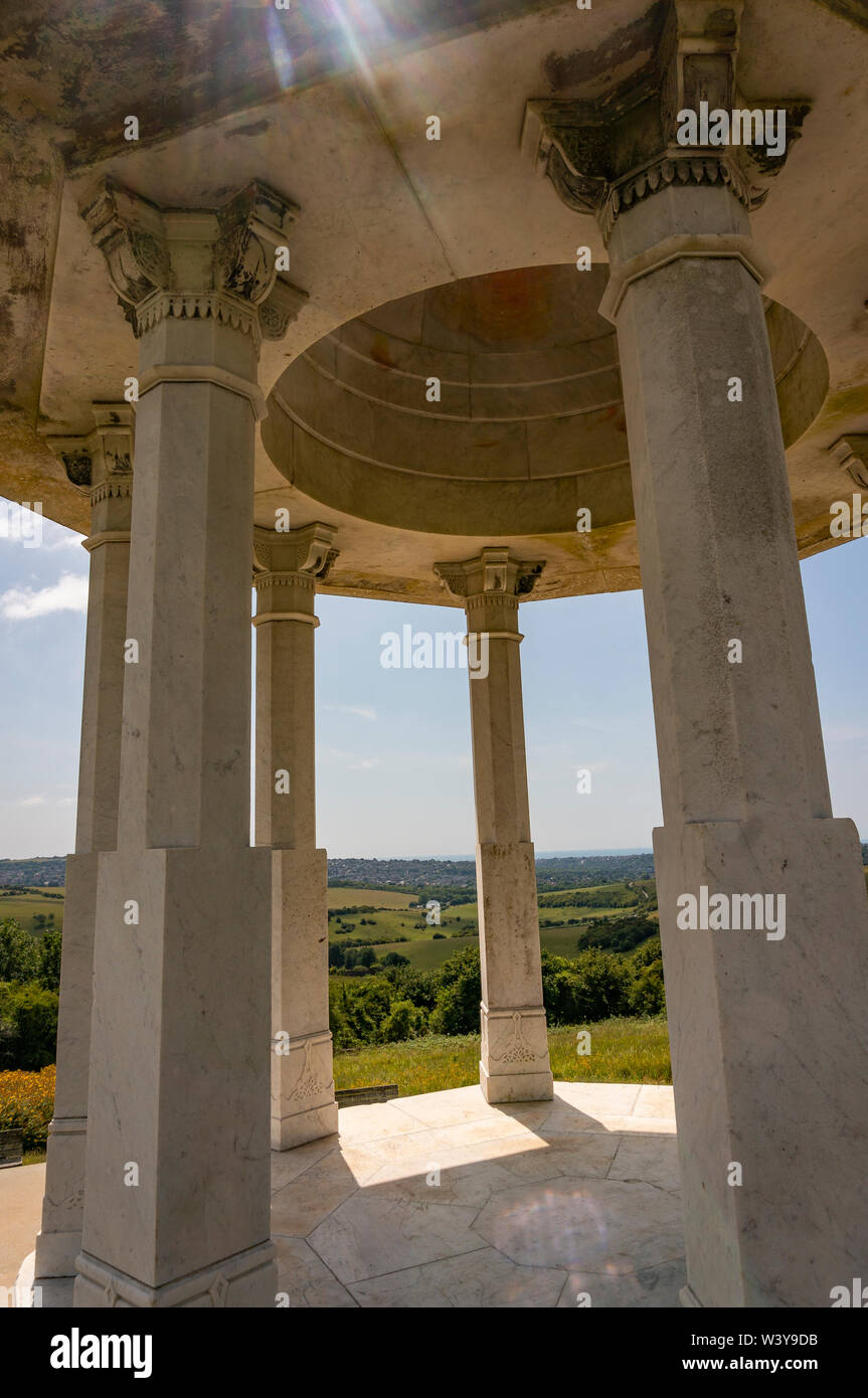 The Chattri war memorial on the South Downs above Brighton to the ...