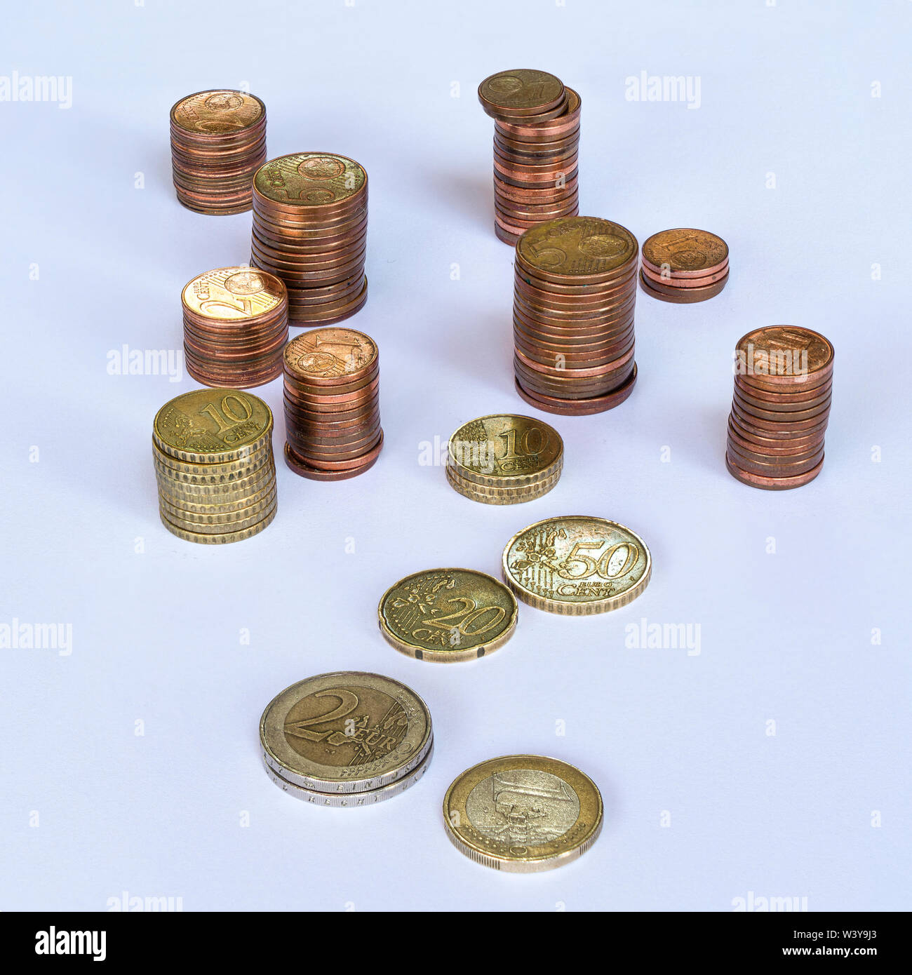 Euro coin stacks hi-res stock photography and images - Alamy