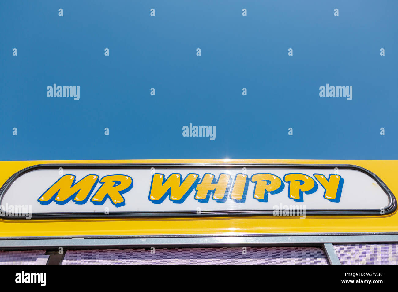 View of a Mr Whippy ice cream van, UK Stock Photo - Alamy
