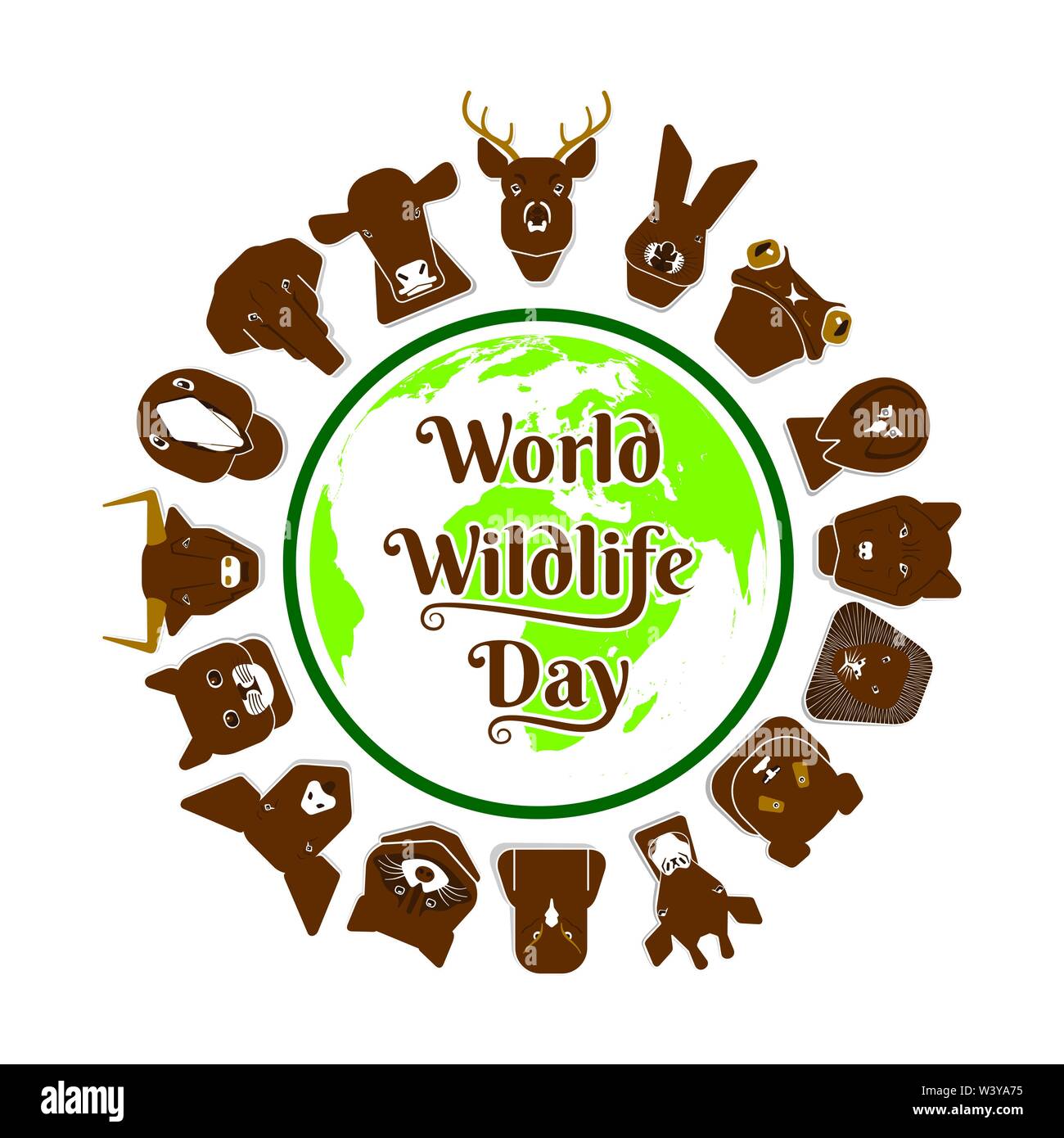world wildlife day banner design, animal facet design concept Stock ...