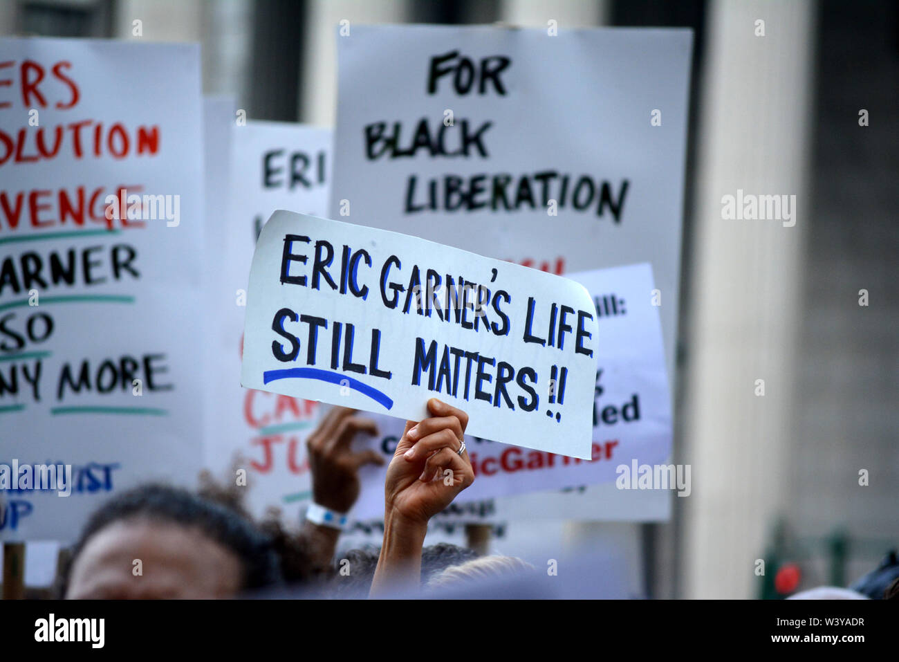 Rally for Eric Garner on the fifth anniversary of his controversial ...