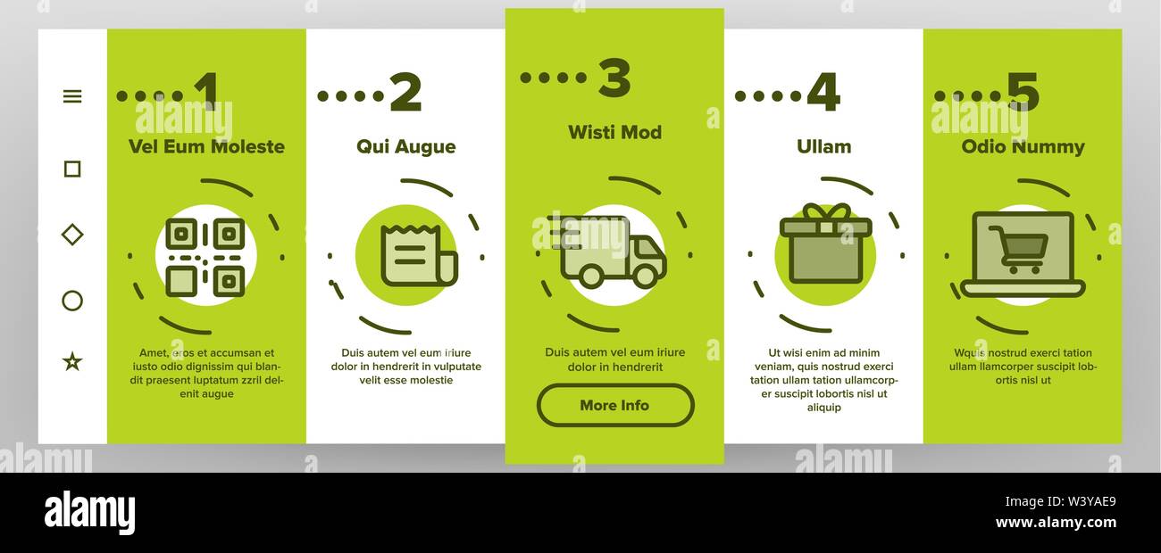 Webshop, Online Shopping Linear Vector Onboarding Stock Vector Image ...