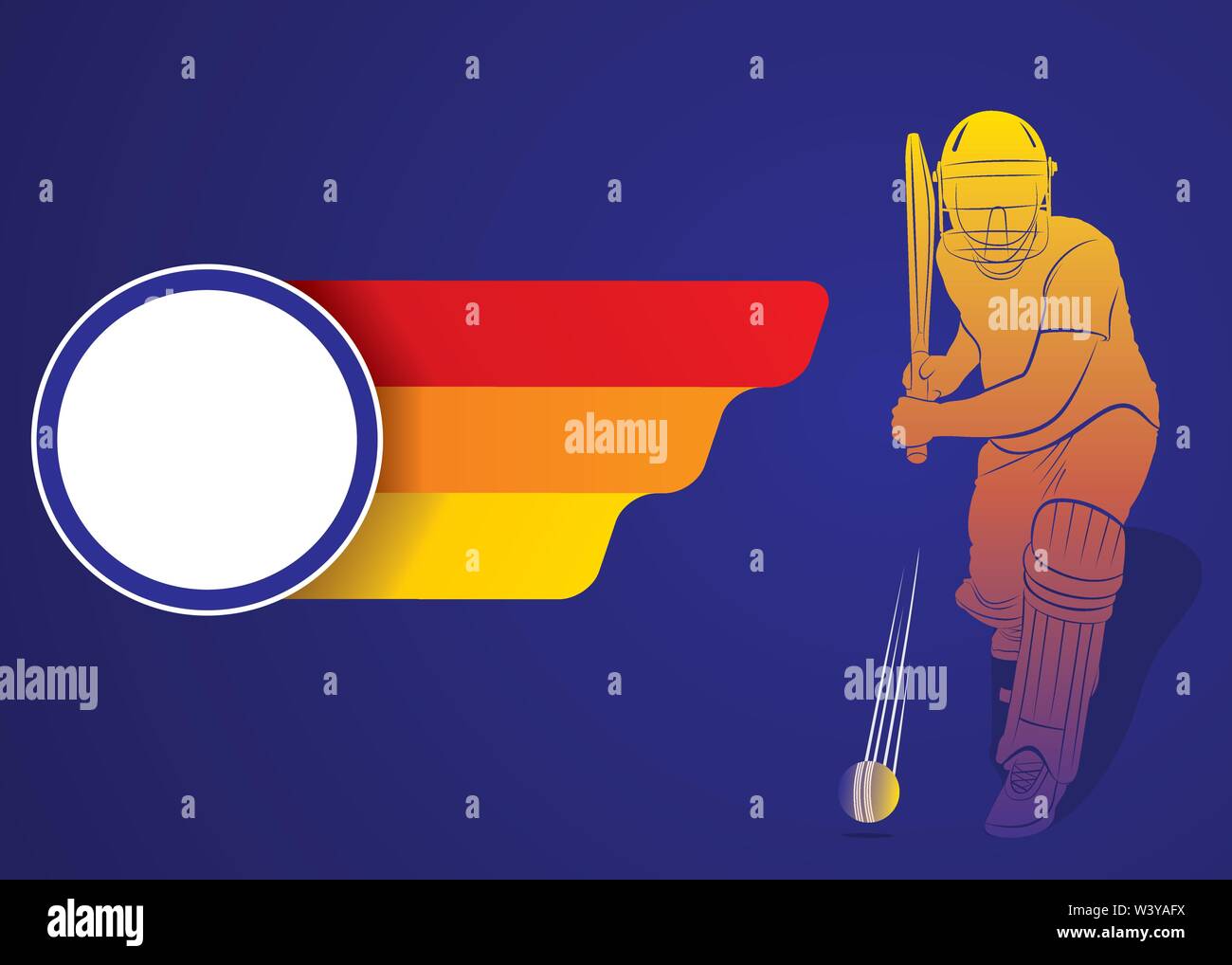 illustration of batsman playing cricket sports poster design Stock ...