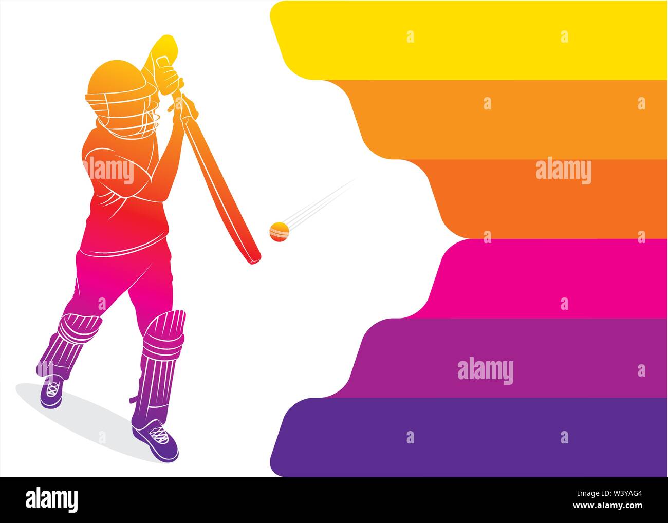 illustration of batsman playing cricket sports poster design Stock ...