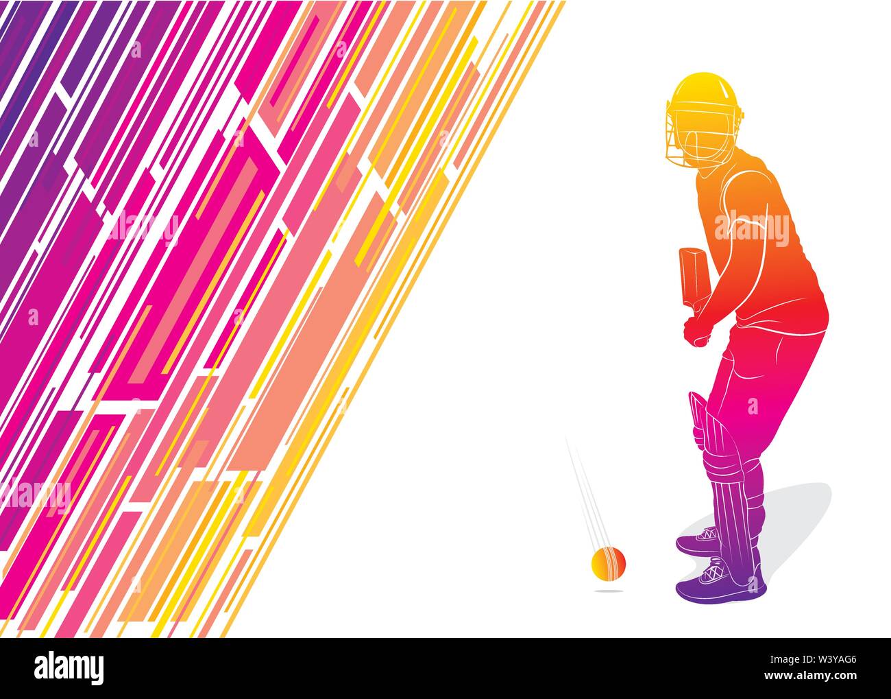illustration of batsman playing cricket sports poster design Stock ...