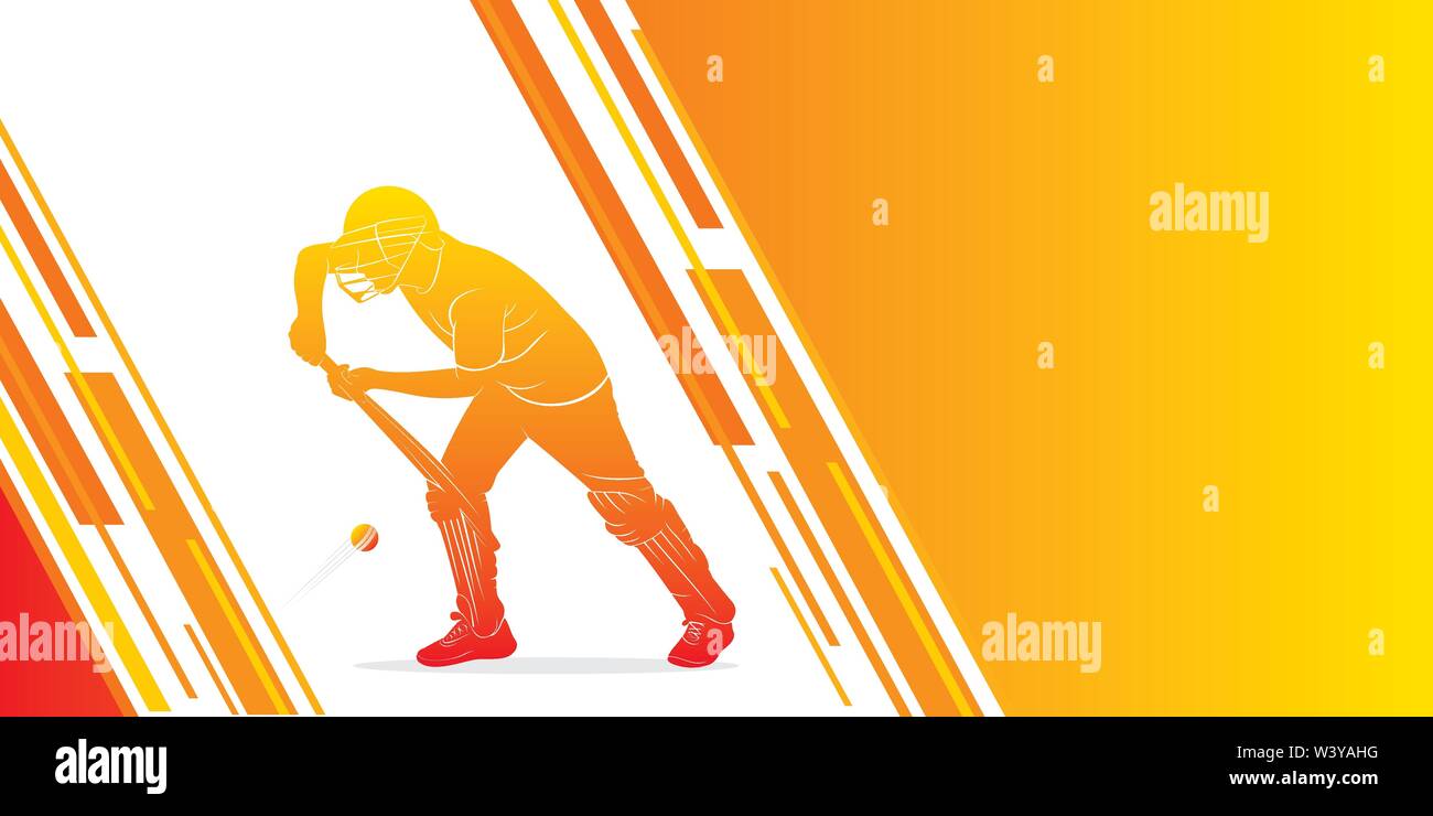illustration of team playing cricket sports poster design Vector Stock ...
