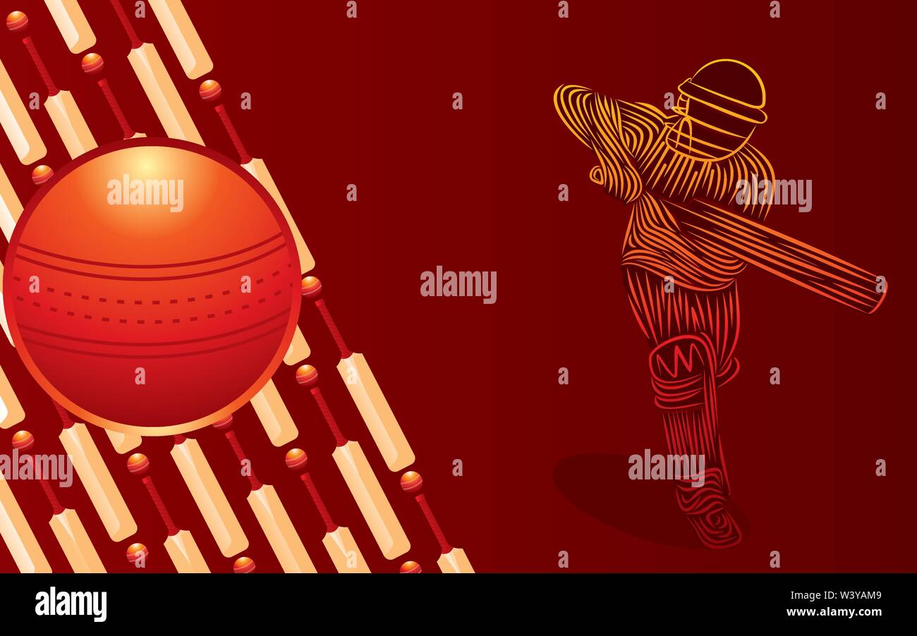 illustration of team playing cricket sports poster design Vector Stock ...