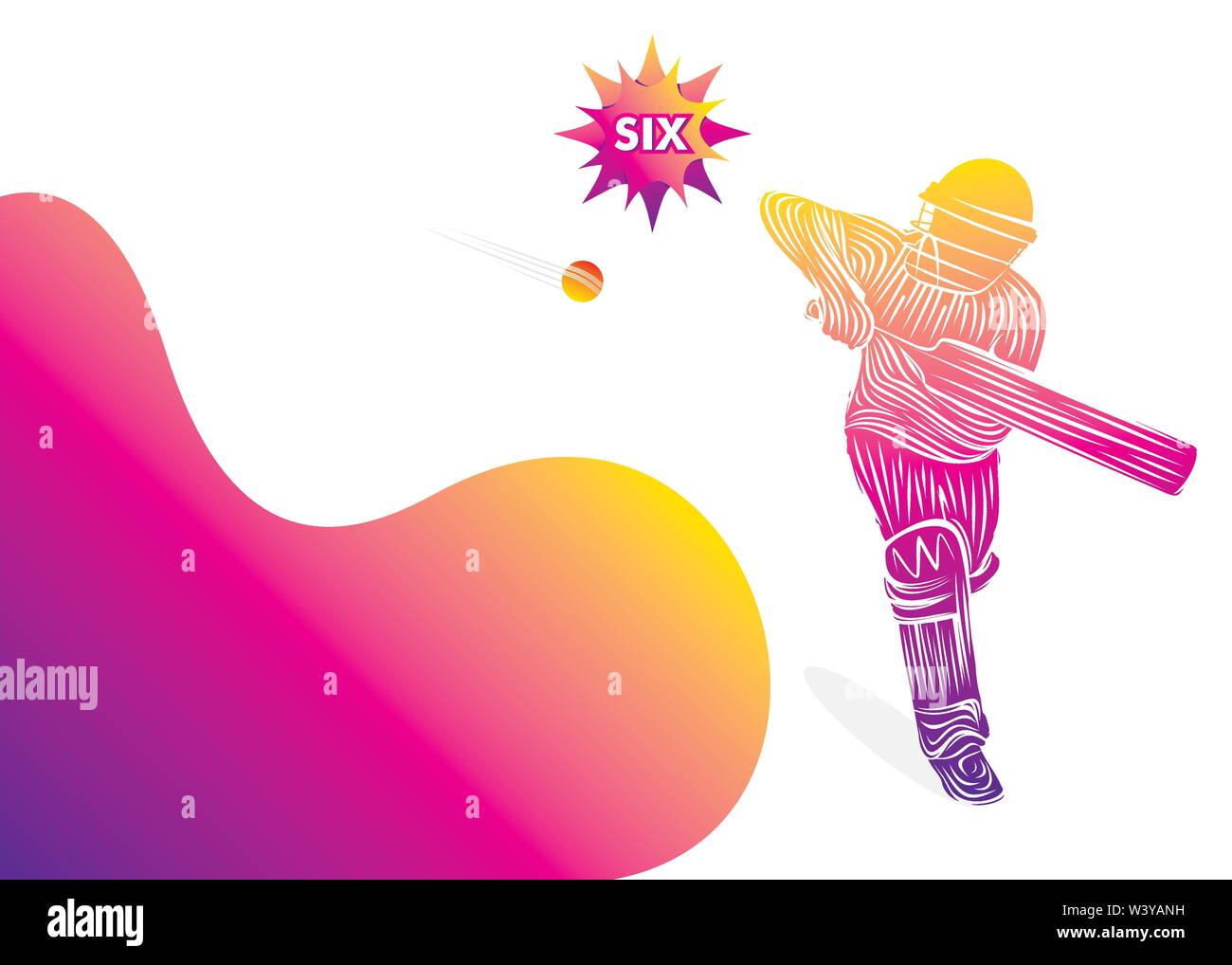 illustration of team playing cricket sports poster design Vector Stock ...