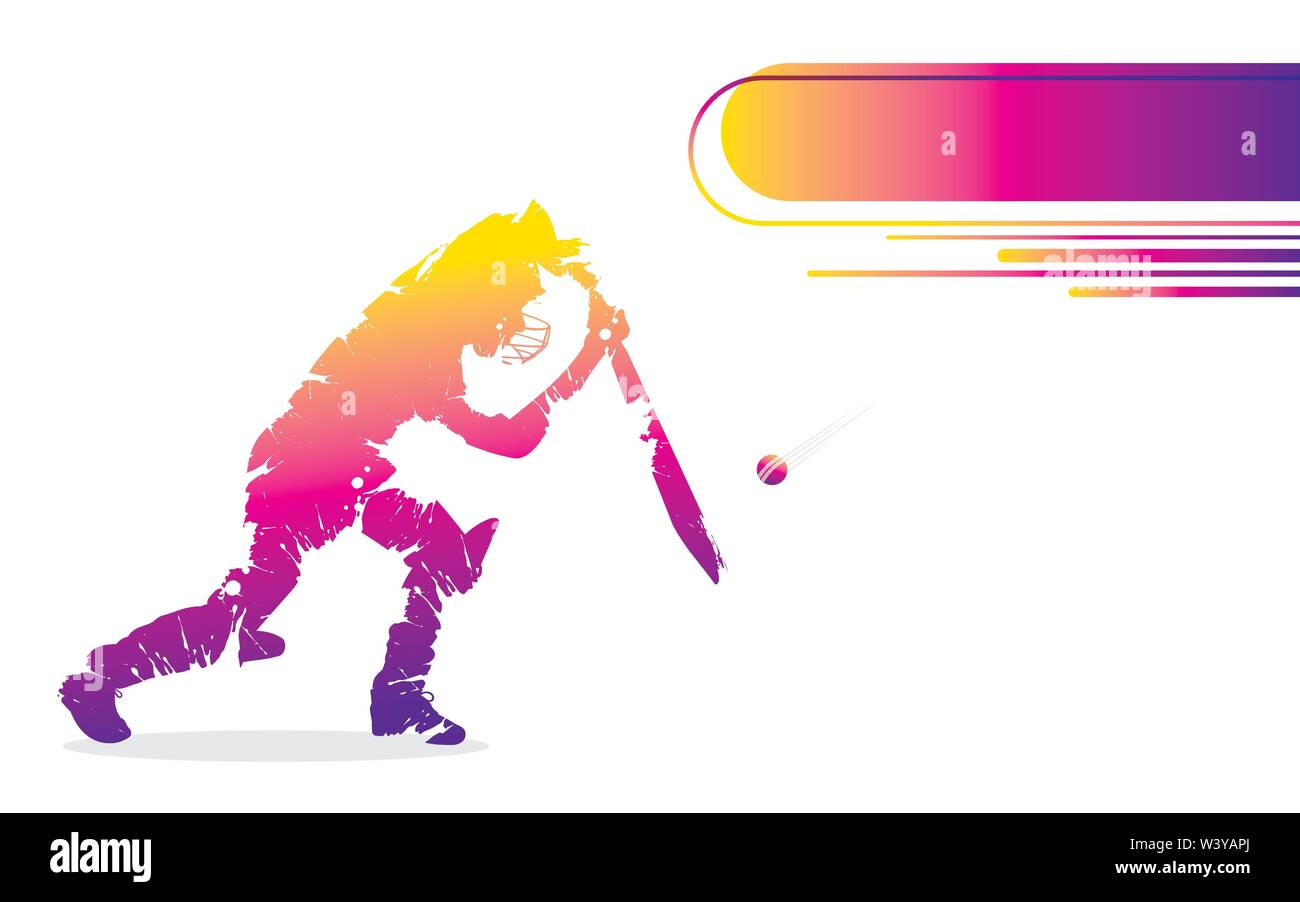 illustration of team playing cricket sports poster design Vector Stock ...