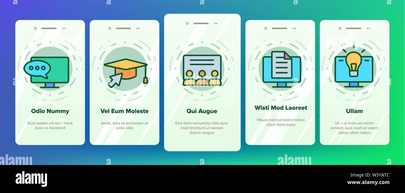 Webinar, Online Education Vector Onboarding Stock Vector Image & Art ...