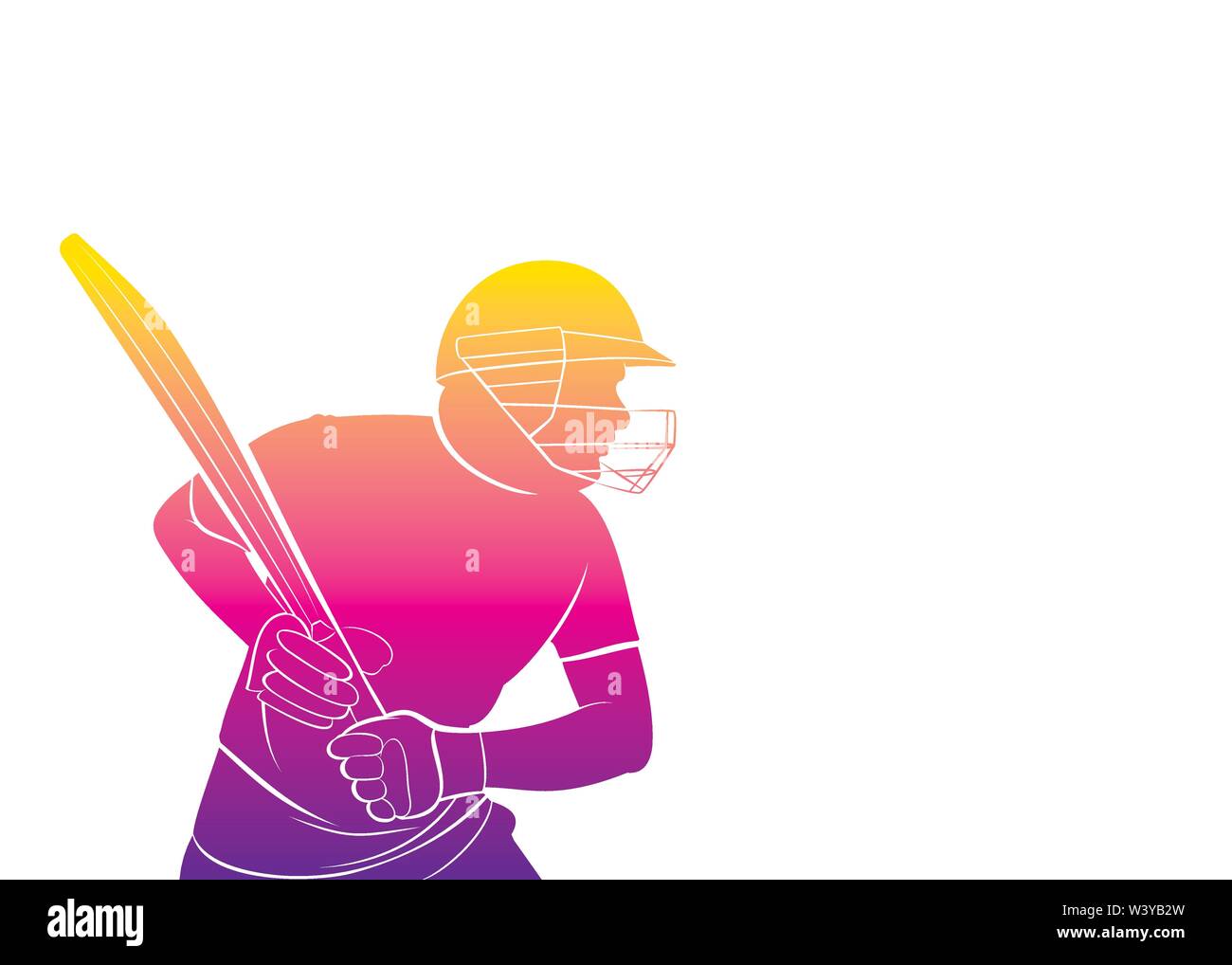 Cricket action shot Stock Vector Images - Alamy