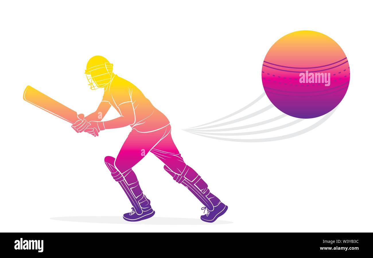 Cricket batsman hitting shot Stock Vector Images - Alamy