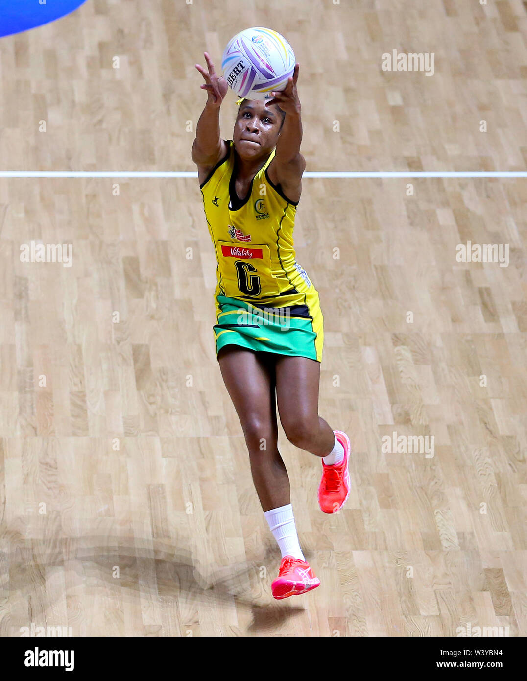 Jamaica's Adean Thomas during the Netball World Cup match at the M&S ...
