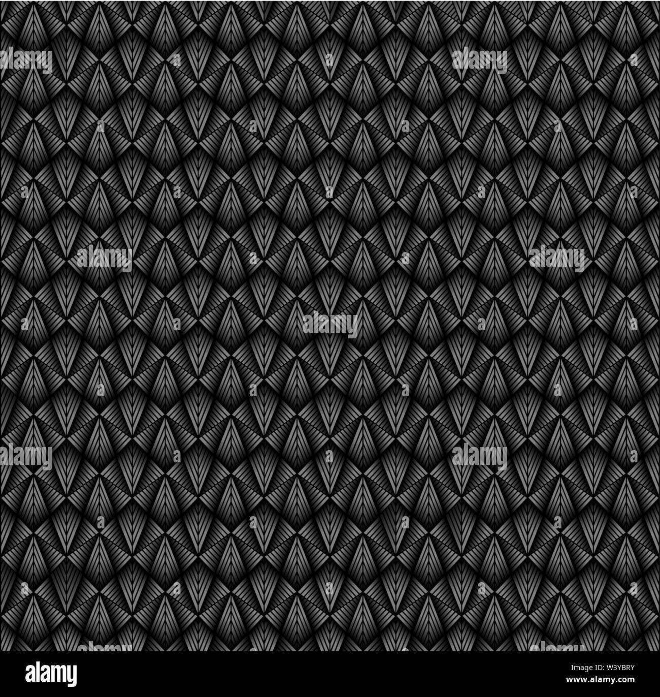 Abstract seamless geometric pattern black background design vector ...