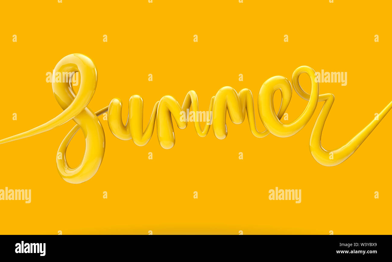 Summer bright bubble script typography background 3D Render Stock Photo ...