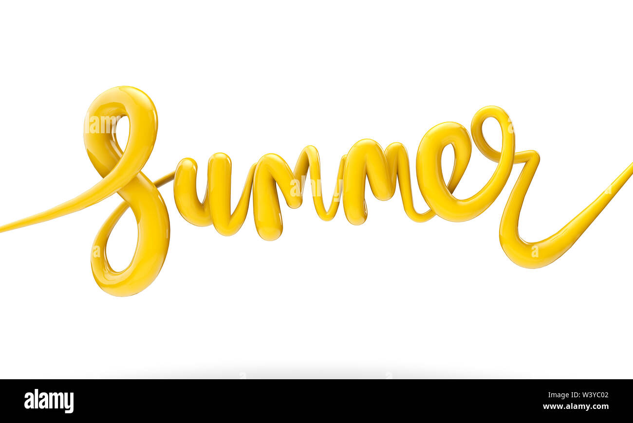Summer bright bubble script typography background 3D Render Stock Photo ...