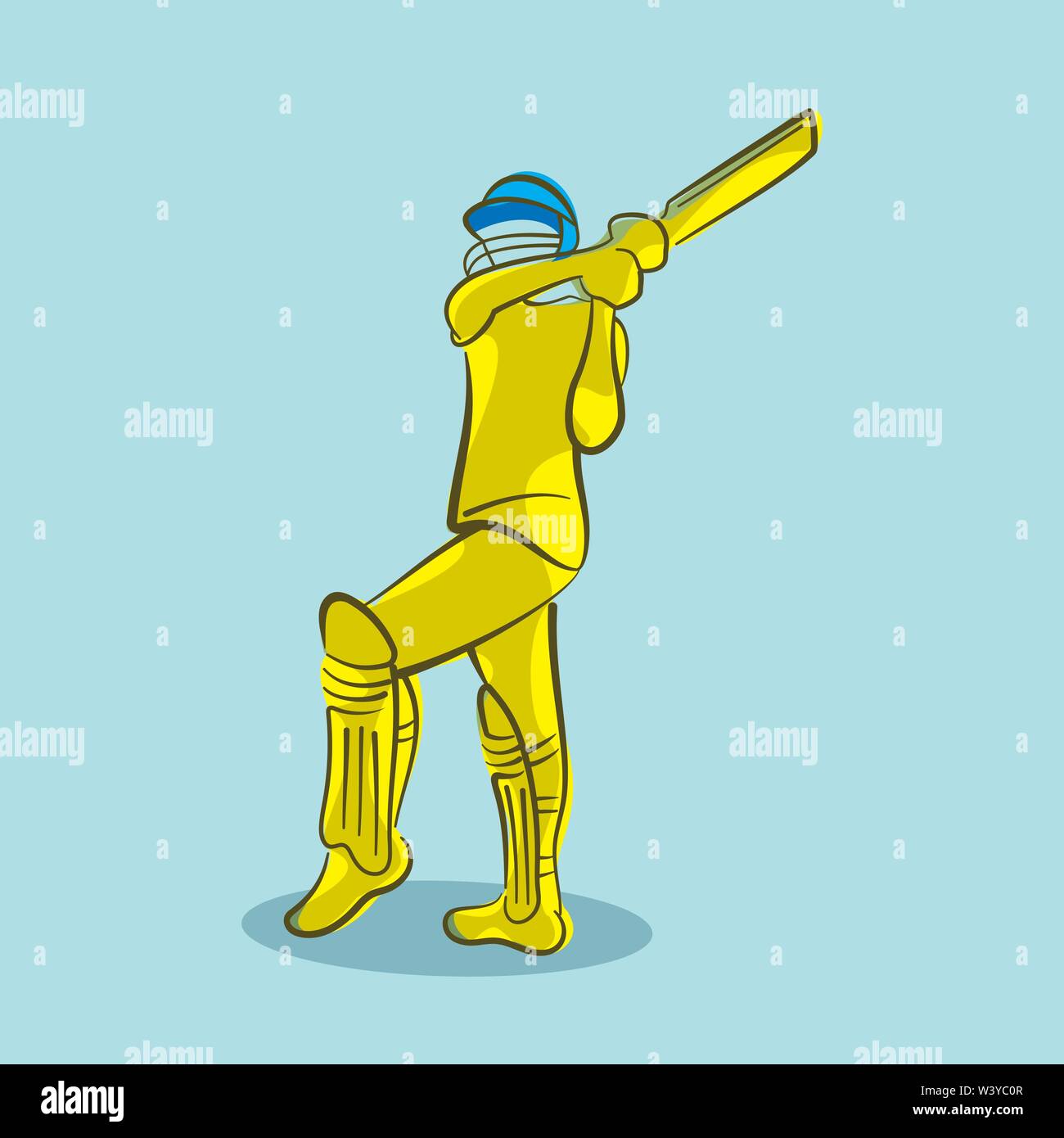 cricket player hitting big shot illustration poster design Stock Vector ...