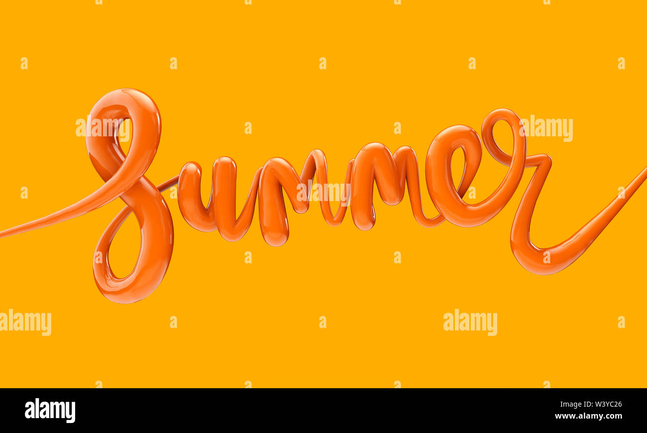 Summer bright bubble script typography background 3D Render Stock Photo ...
