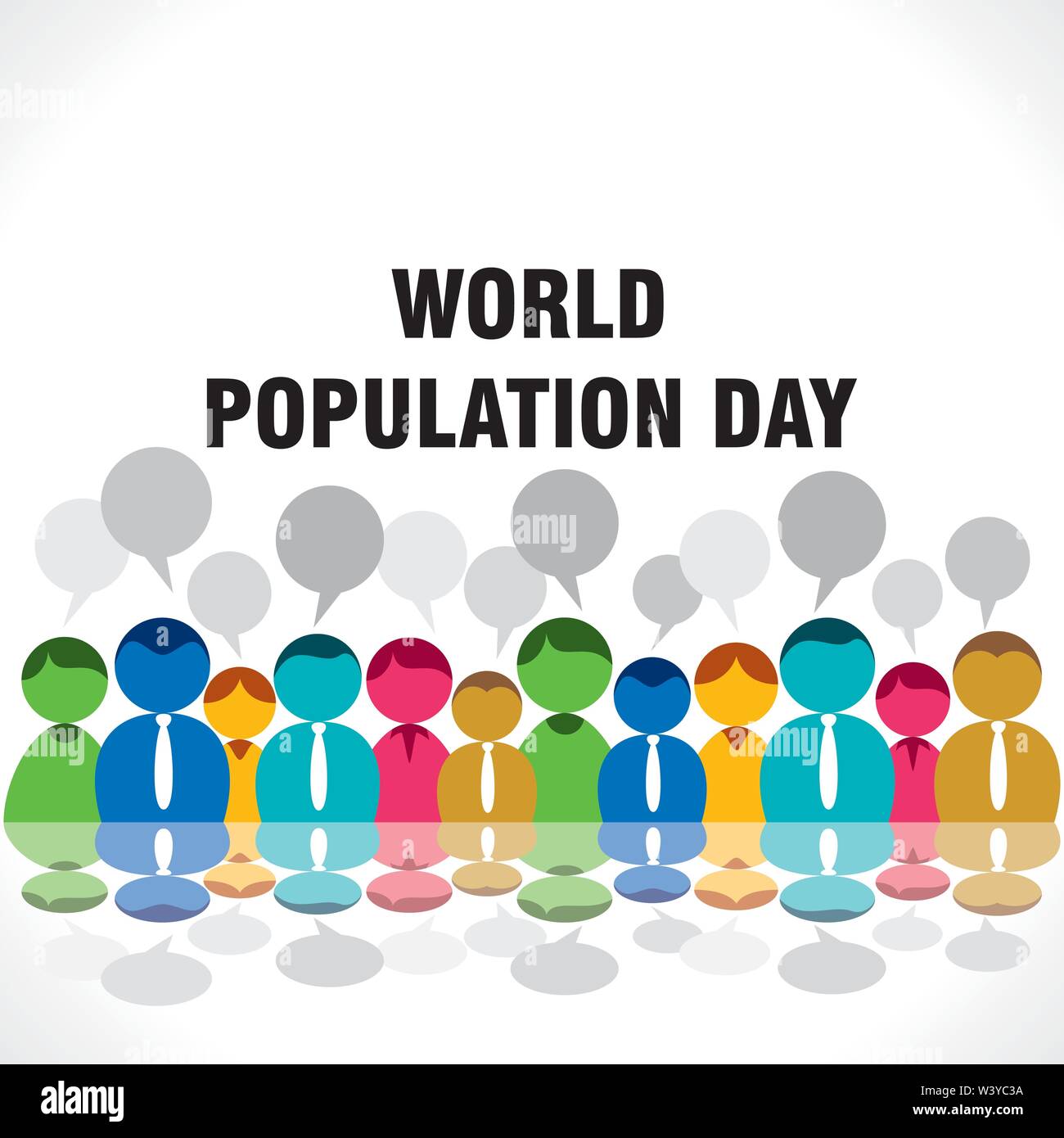 creative colorful people poster of world population day design Stock ...