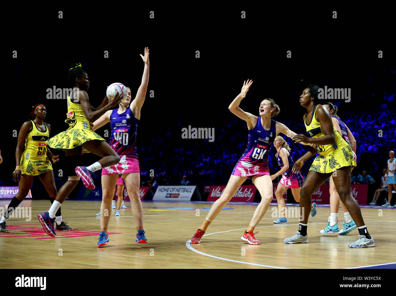 A general view of match action between Jamaica and Scotland during the ...