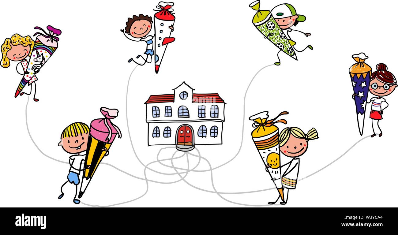 Cartoon schoolgirls hi-res stock photography and images - Alamy