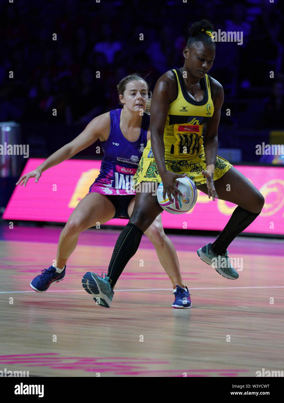Khadjah Williams (Jamaica) in action at the M&S Bank Arena during a ...