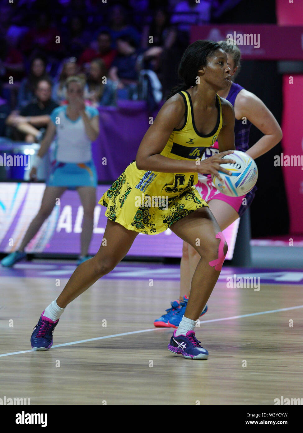 Shanice Beckford (Jamaica) in action at the M&S Bank Arena during a ...