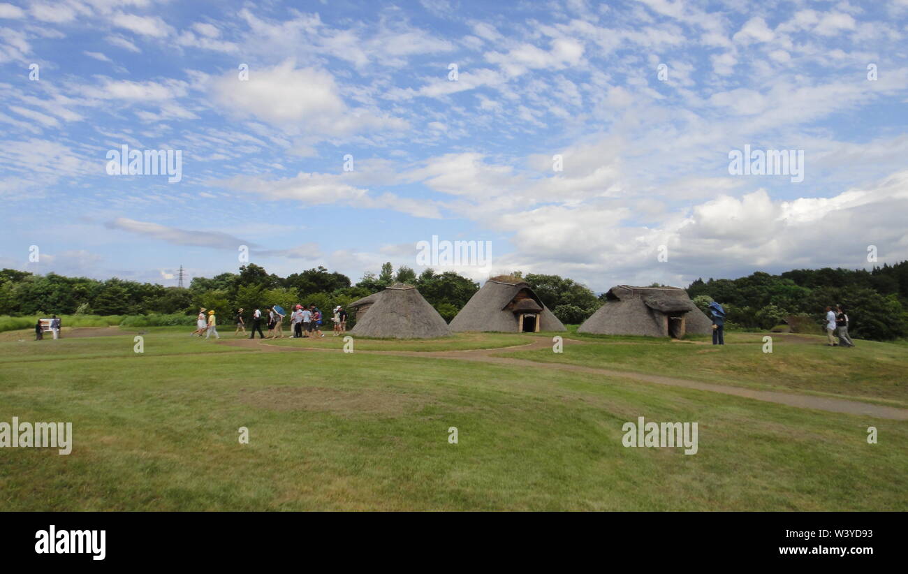 Sannai-Maruyama site, reconstructed of houses, pillar-supported ...