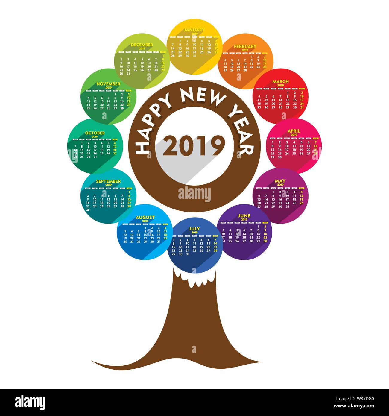 Annual tree of the year Stock Vector Images - Alamy