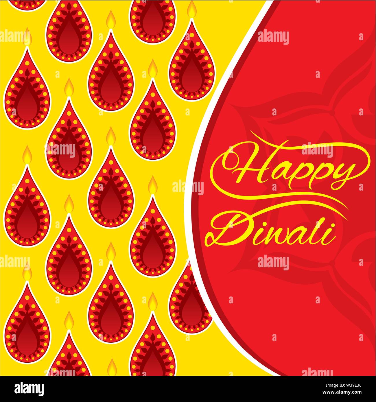 creative happy diwali greeting design with diya pattern Stock Vector ...