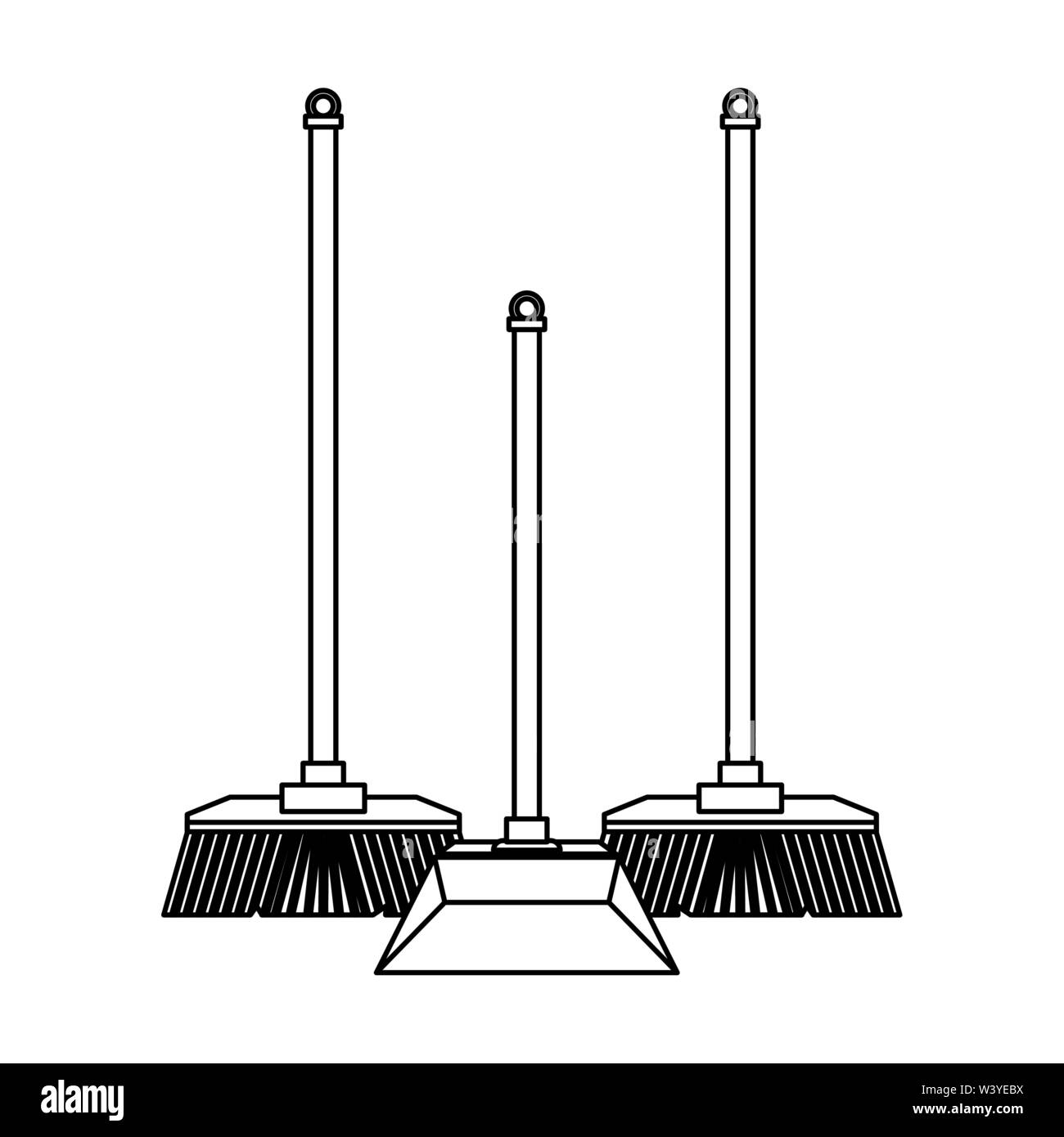 Cleaning set supplies dustpan Cut Out Stock Images & Pictures - Alamy