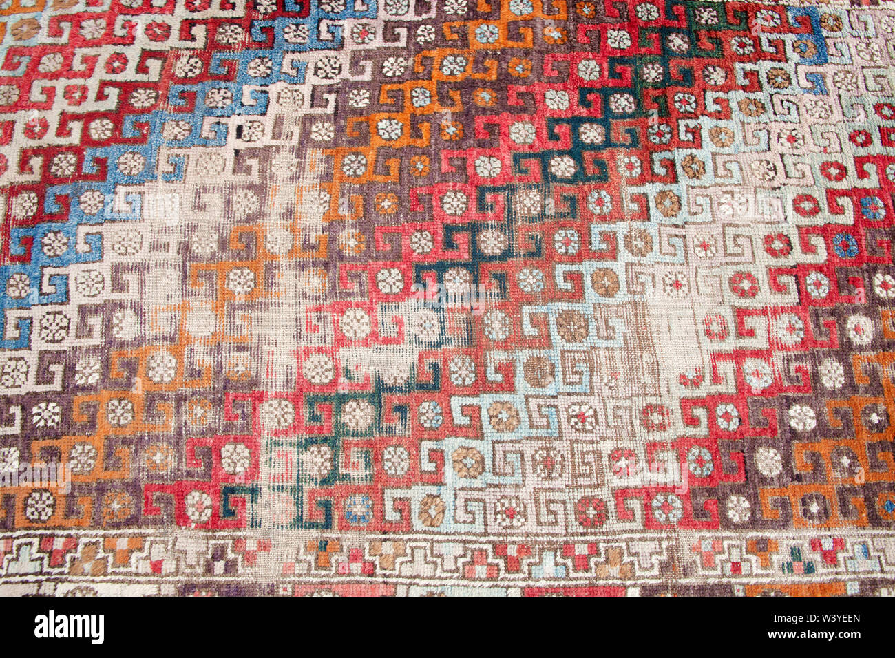 Handmade Old Ancient Turkish Carpet Stock Photo - Alamy