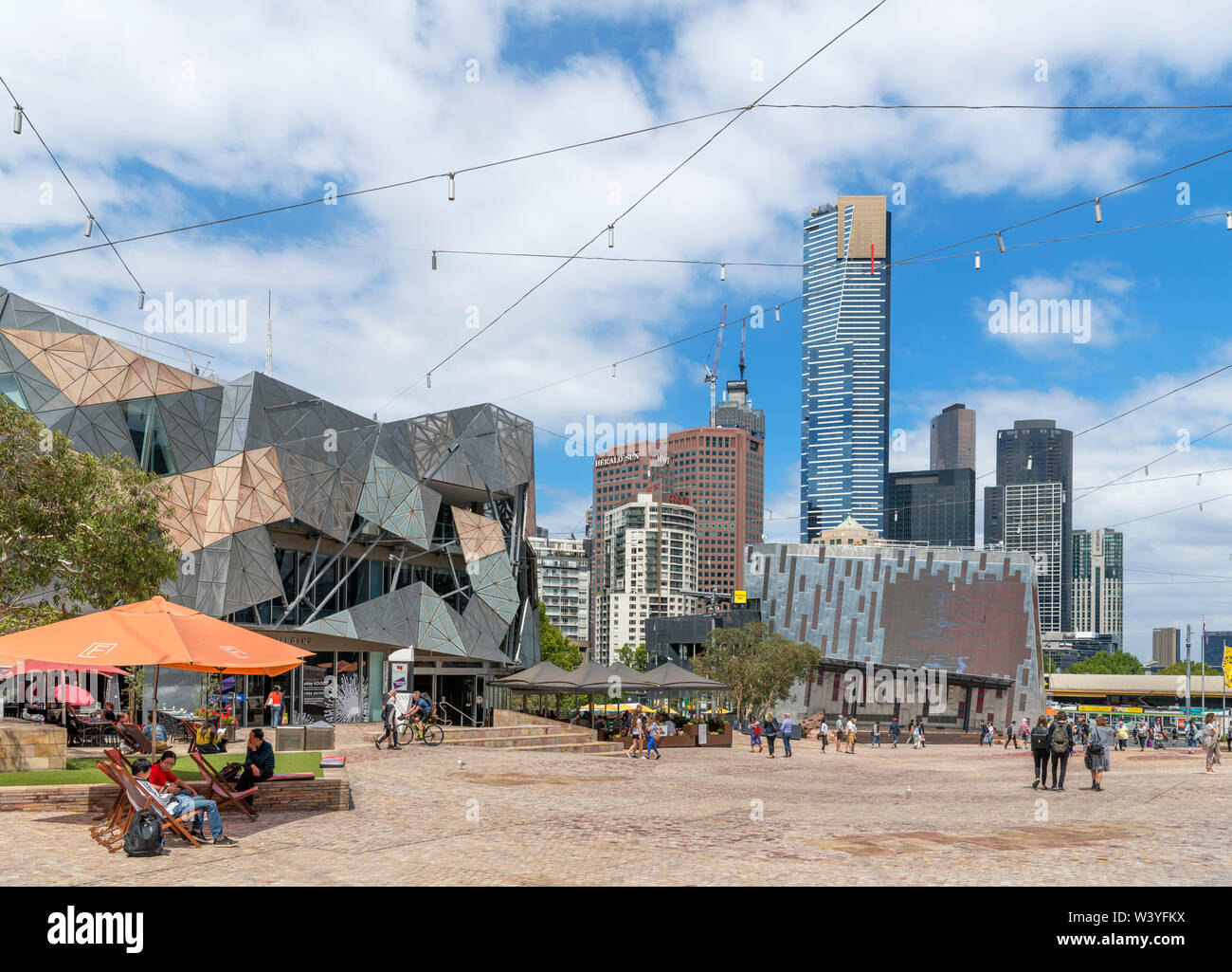 Federation Square with the Koorie Heritage Trust (Yarra Building) to ...