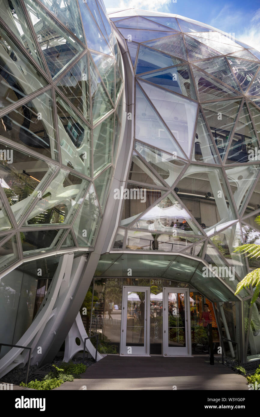 The Amazon Spheres, Amazon headquarters campus, Seattle, Washington ...