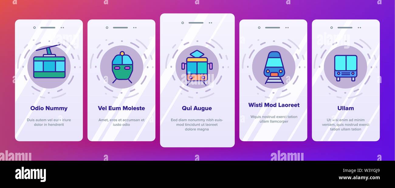 Color Public Transport And Vehicle Vector Onboarding Stock Vector Image And Art Alamy