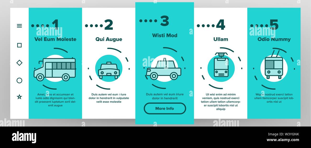 Color Public Transport And Vehicle Vector Onboarding Stock Vector Image ...