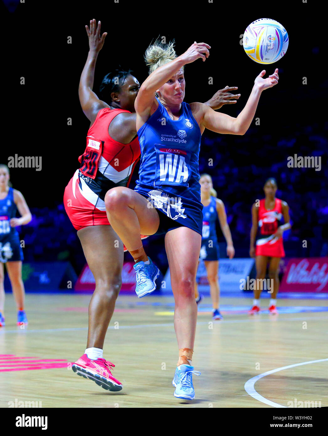 Scotland's Nicola McCleery (right) and Trinidad and Tobago's Onella ...
