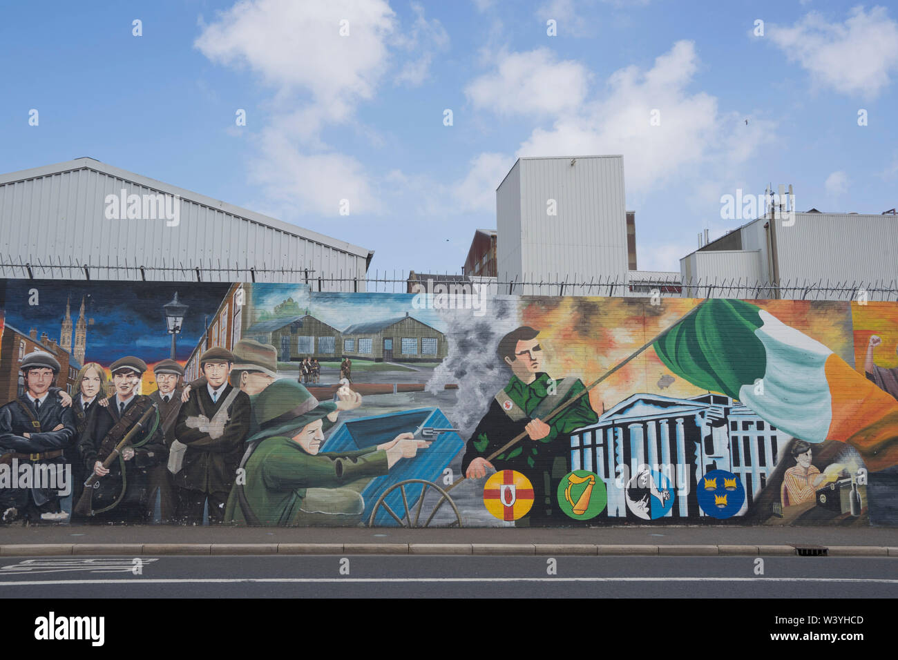 Republican murals in the Falls Road area of Belfast,Northern Ireland ...