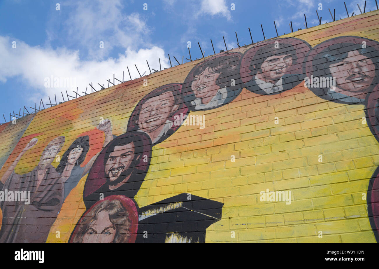Republican murals in the Falls Road area of Belfast,Northern Ireland ...