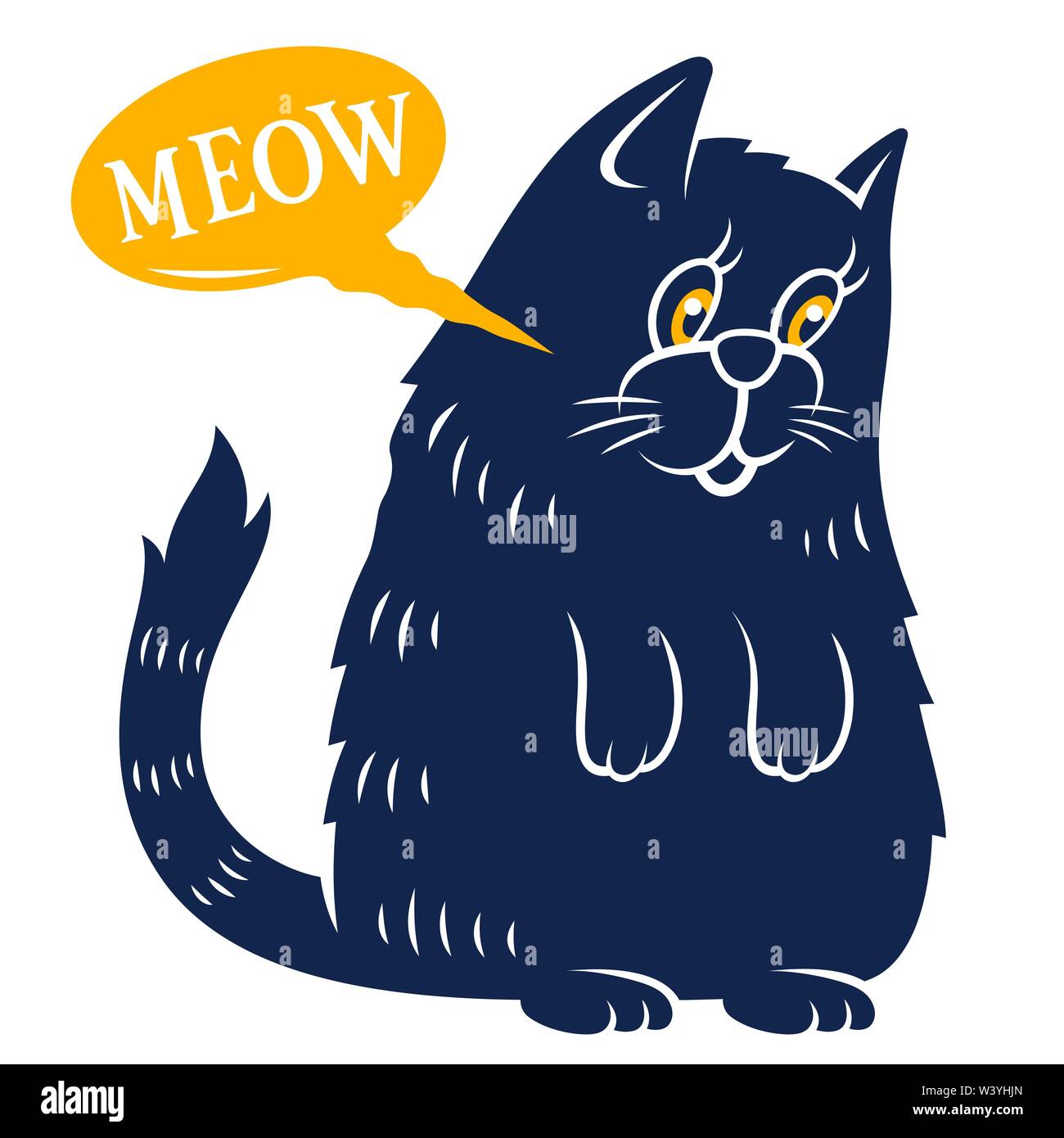 Cute cat talking meow. Vector illustration Stock Vector Image & Art - Alamy