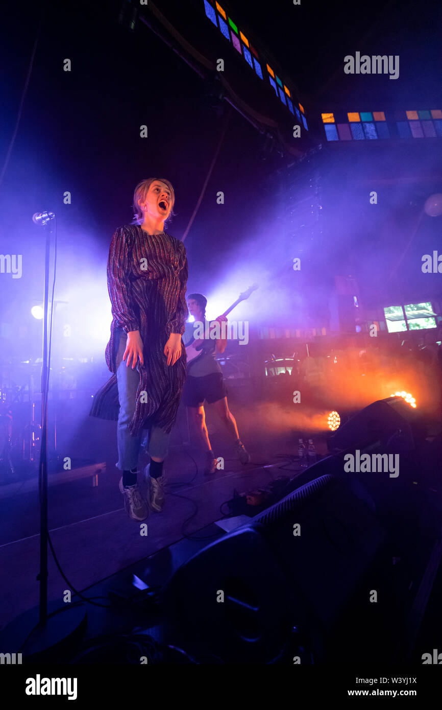 Bergen, Norway - June 15th, 2019. The Norwegian rock band Pom Poko ...