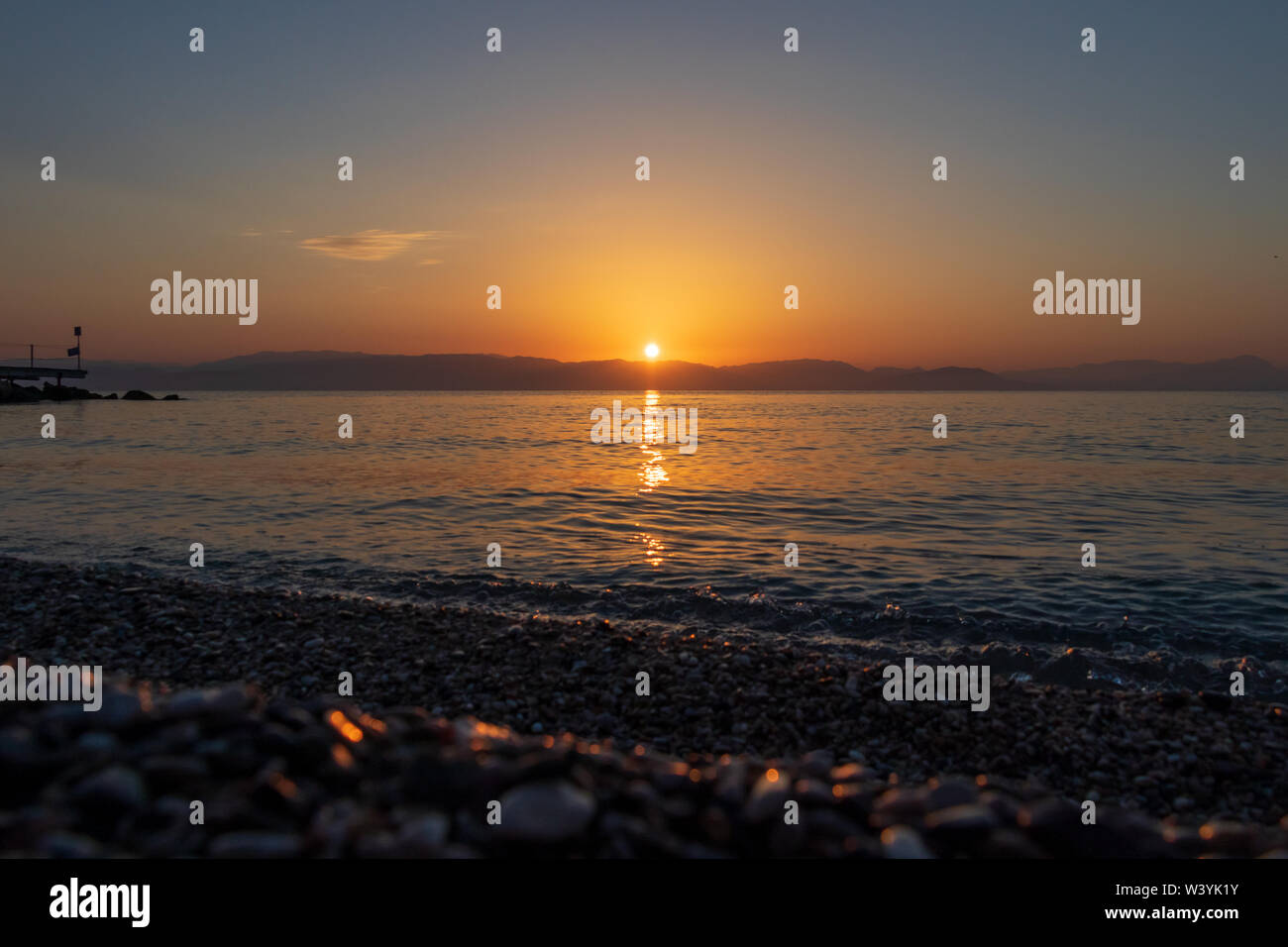 Sunrise at Epir Mountains and Ionian Sea Stock Photo - Alamy