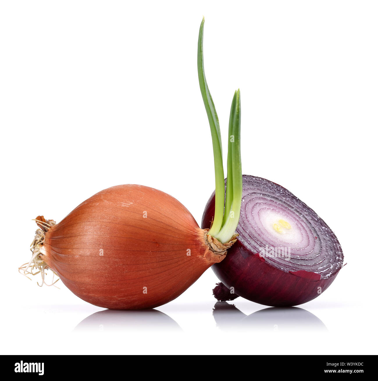 Yellow and red onion isolated on white background Stock Photo - Alamy